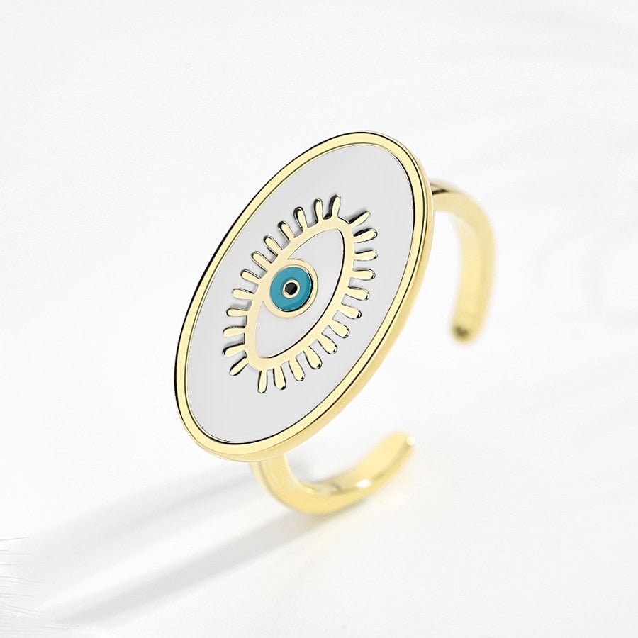 Evil Eye with Lashes White Evil Eye Ring – Lucky.Evil-Eye.Shop